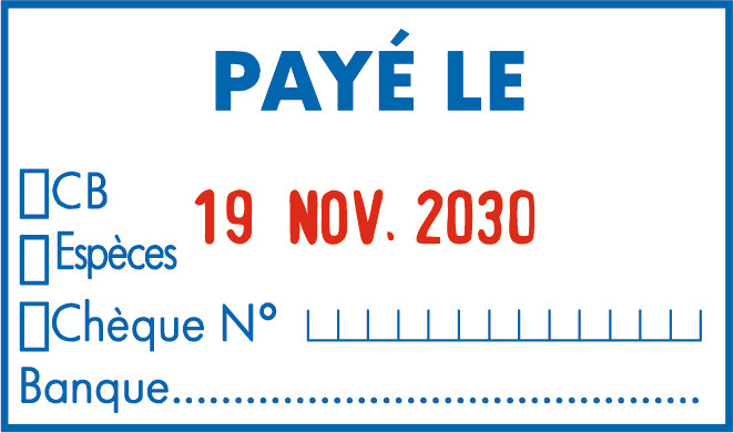 Tampon Dateur Professionnel Payé Le + mode de paiement | Le Fabricant ...